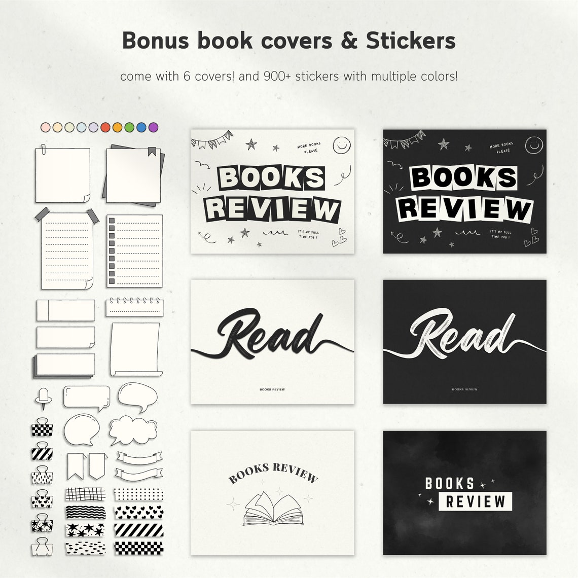 Books Review, Reading Journal, Digital, Planner, Goodnotes - Etsy