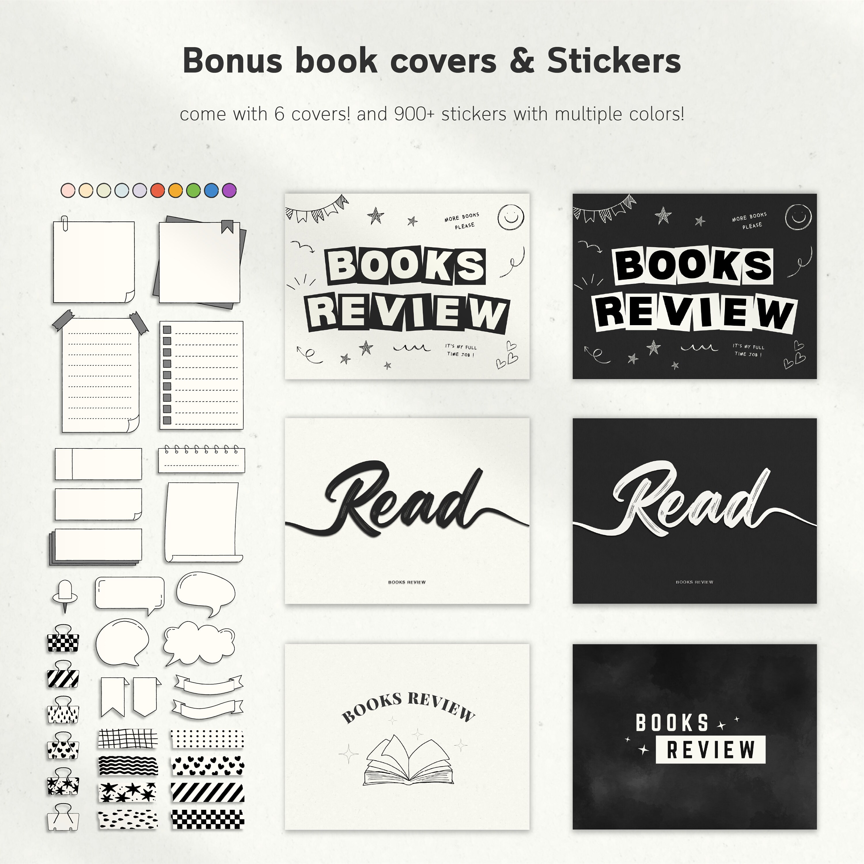 Books Review, Reading Journal, Digital, Planner, Goodnotes - Etsy