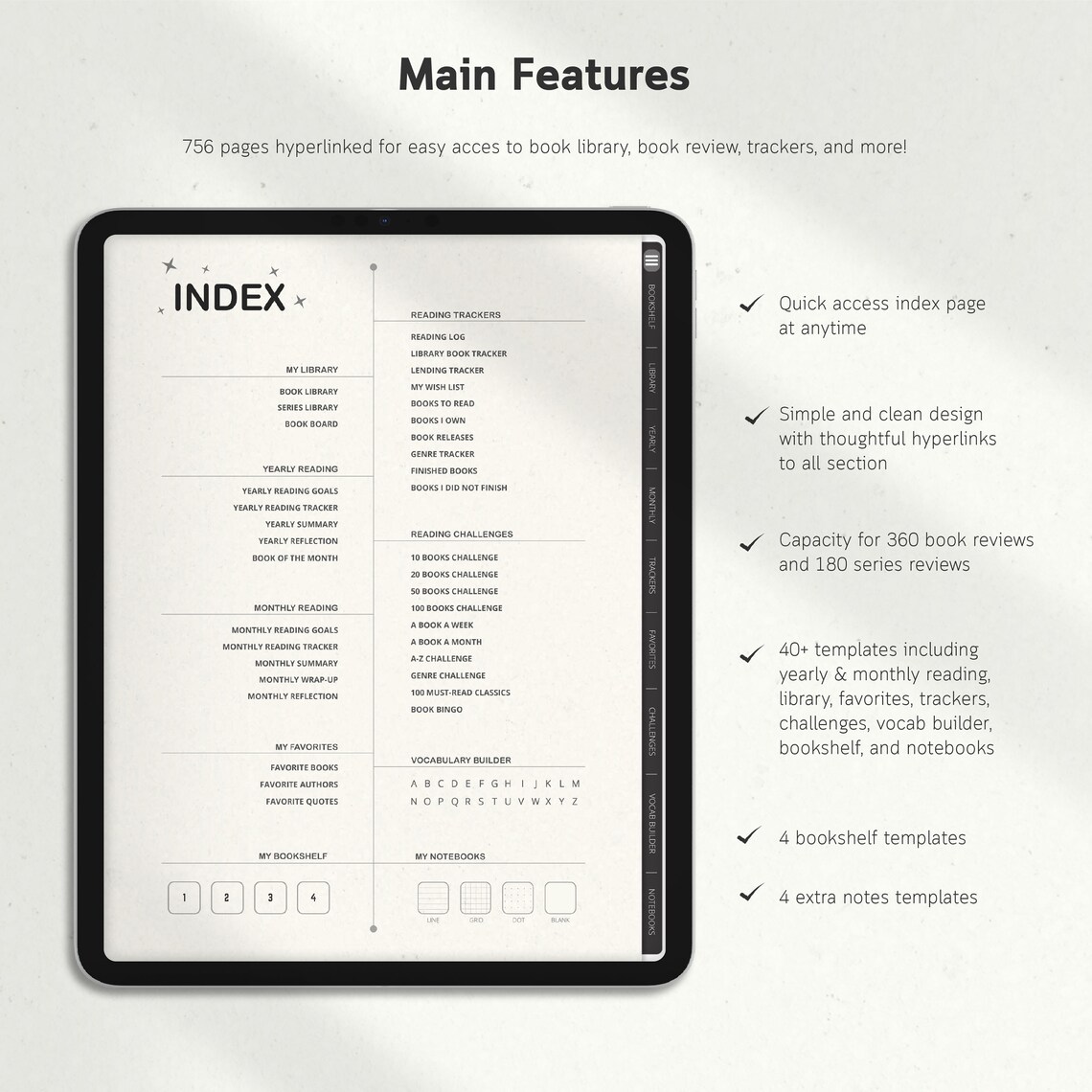 Digital Reading Journal, Goodnotes, Planner, Book Review, Book Tracker ...