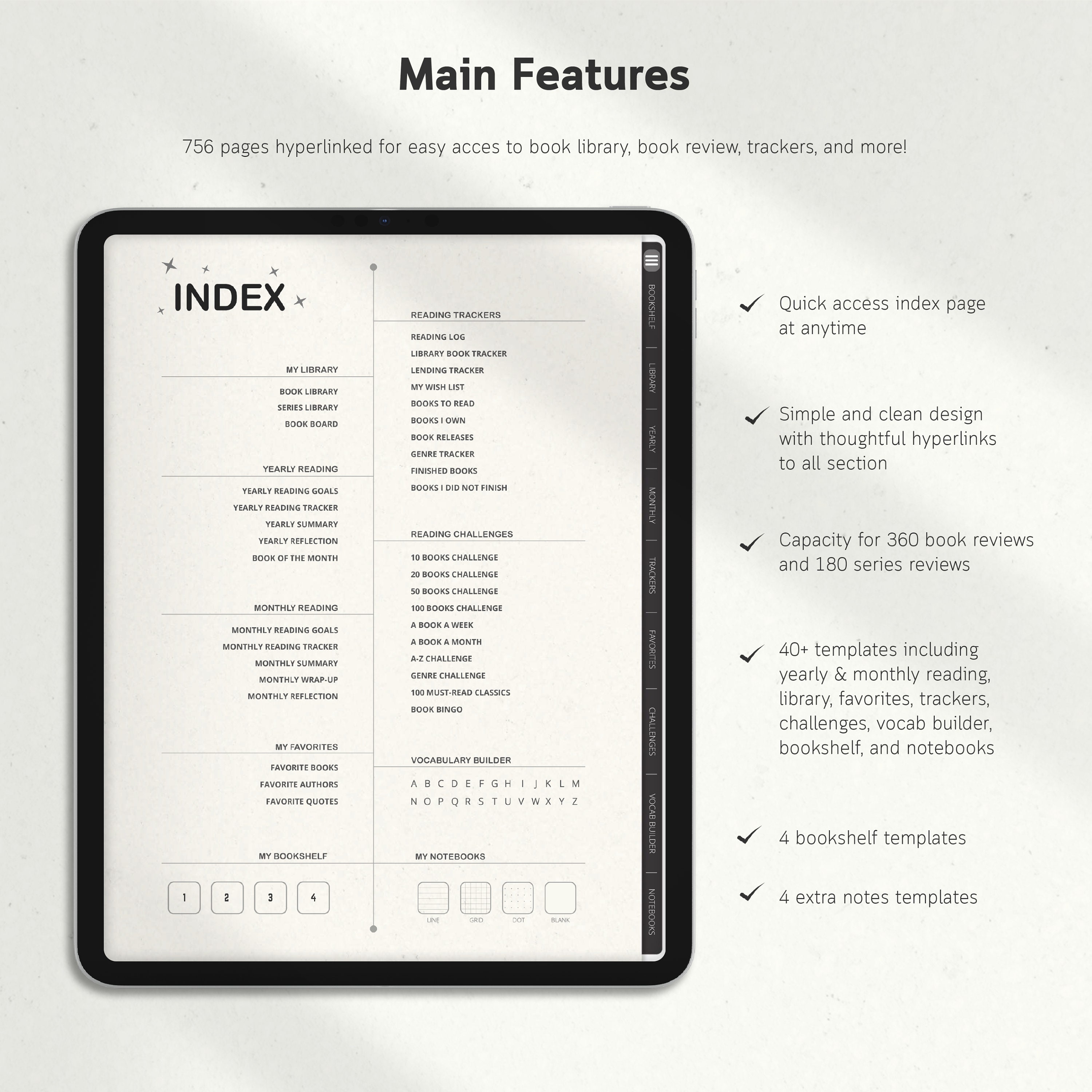 Digital Reading Journal, Goodnotes, Planner, Book Review, Book Tracker ...