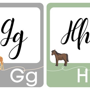 26 Printable Cursive Alphabet Flash Cards Preschool-kdg - Etsy