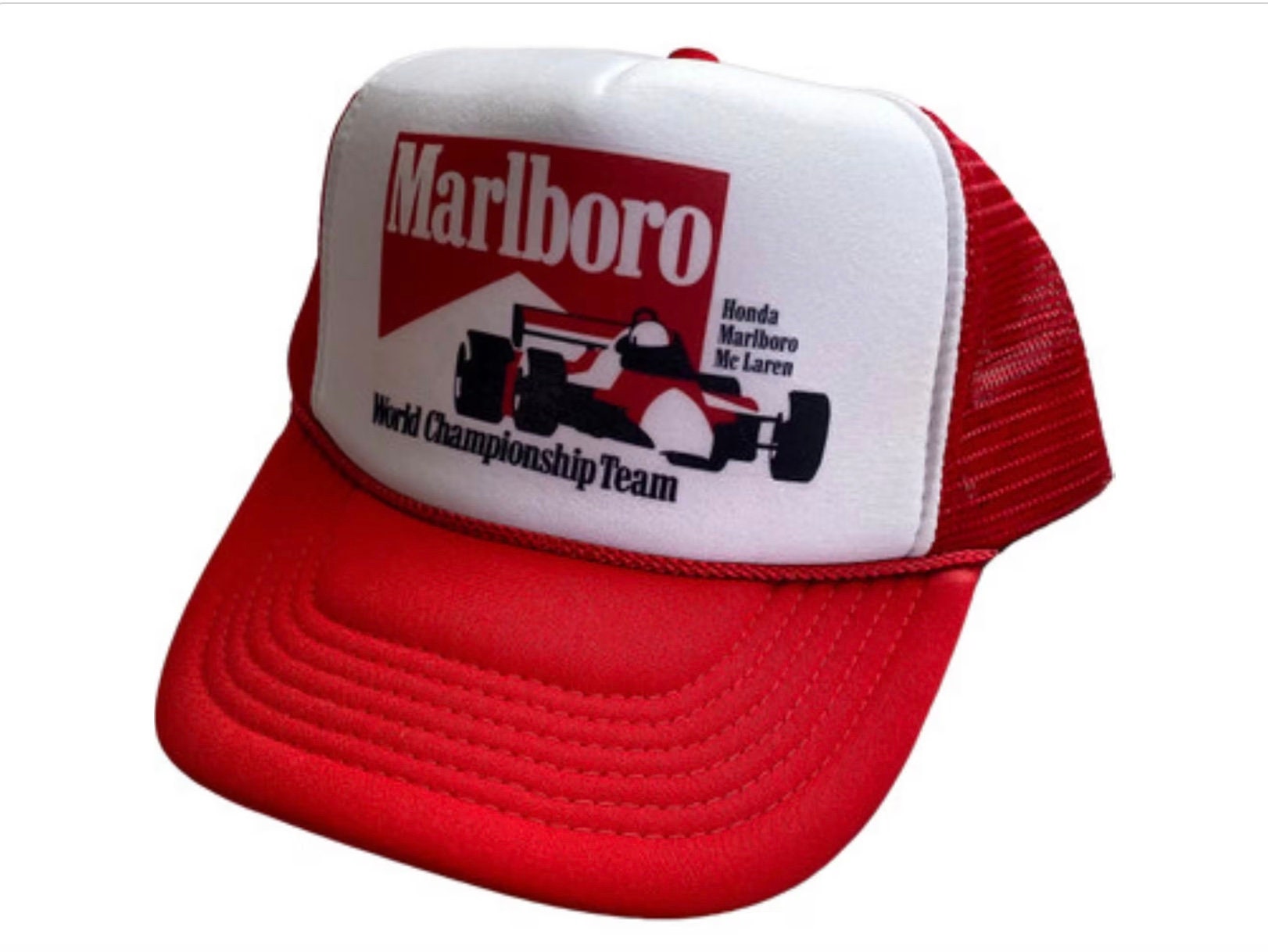 Honda Racing Trucker Hat, Vintage Style Red, Formula 1 Hat, Formula One ...