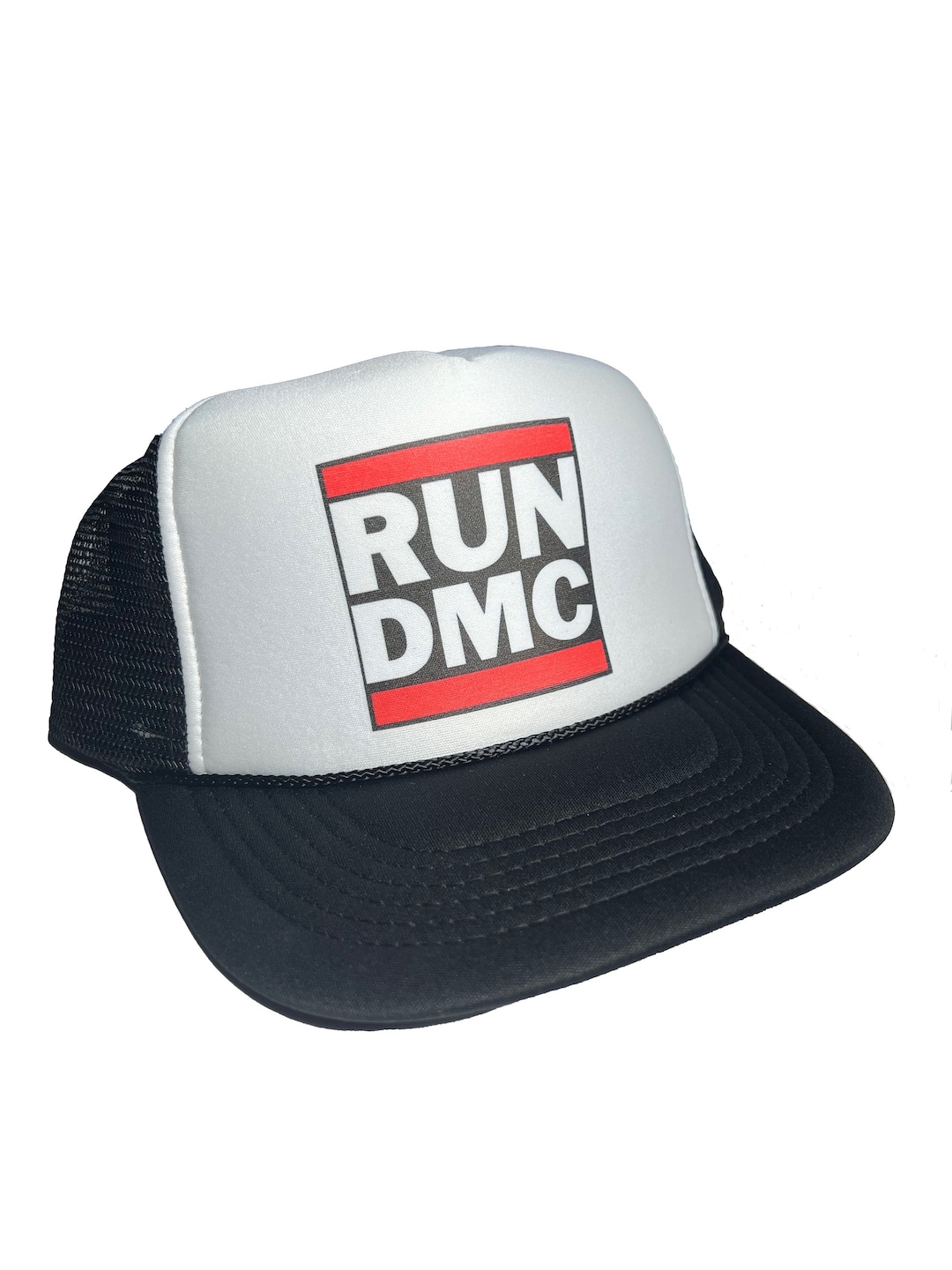 Run DMC Trucker Hat Vintage Style Black Trendy Mesh Unisex Adjustable ...