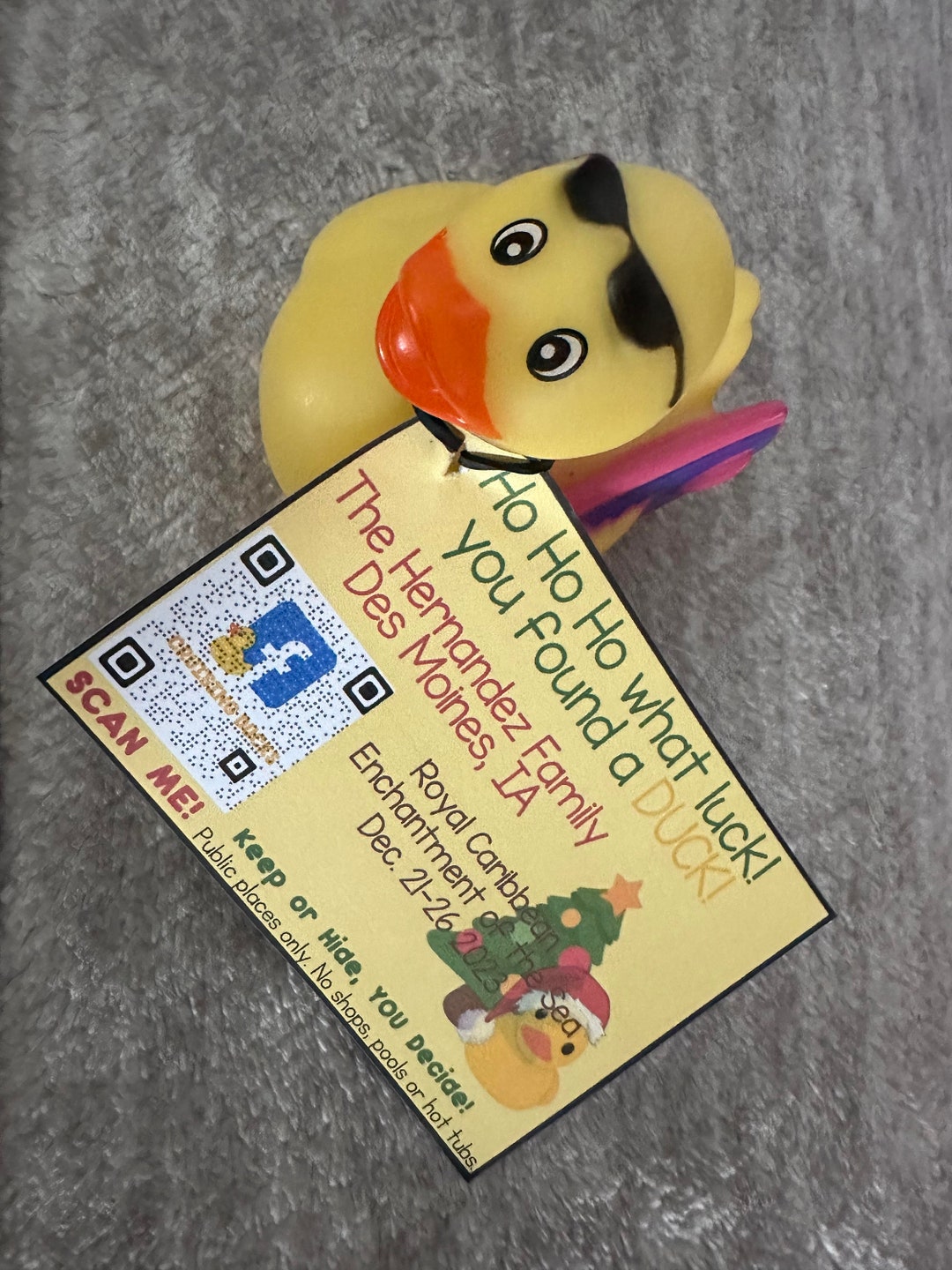 Personalized Christmas Cruising Duck Tags With QR Code Edit - Etsy