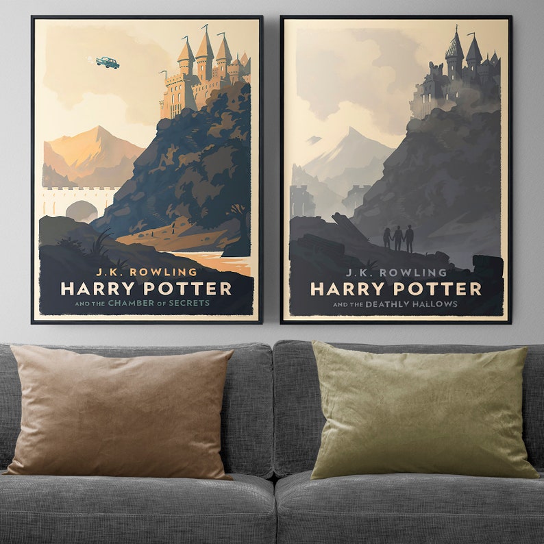 Set of Harry Potter Poster Original Hogwarts Art Poster Set - Etsy