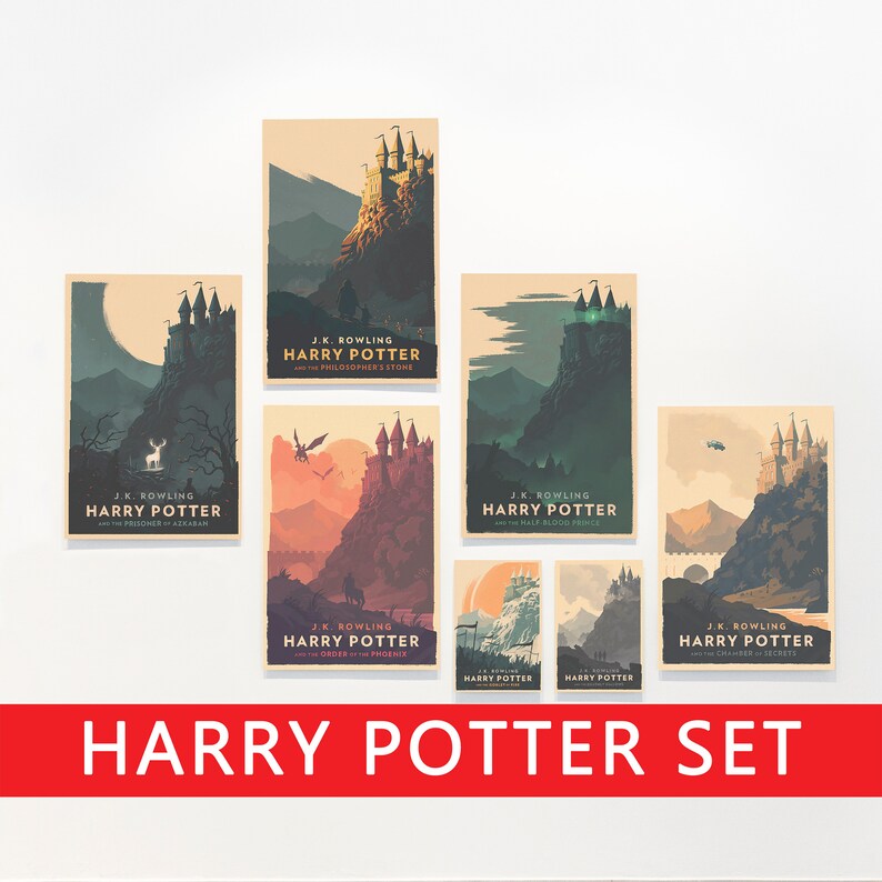 Set of Harry Potter Poster Original Hogwarts Art Poster Set - Etsy