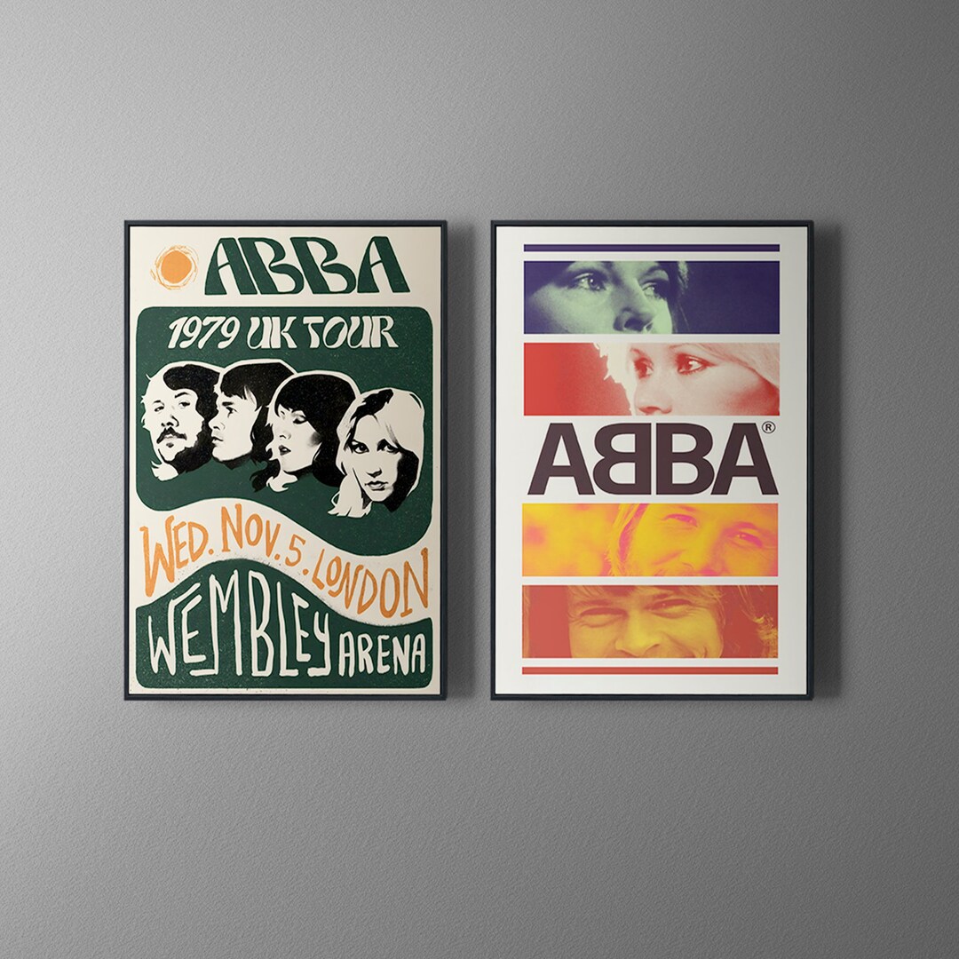 ABBA Band Poster, Poster Set of 2, ABBA Printable Art, Disco Music ...