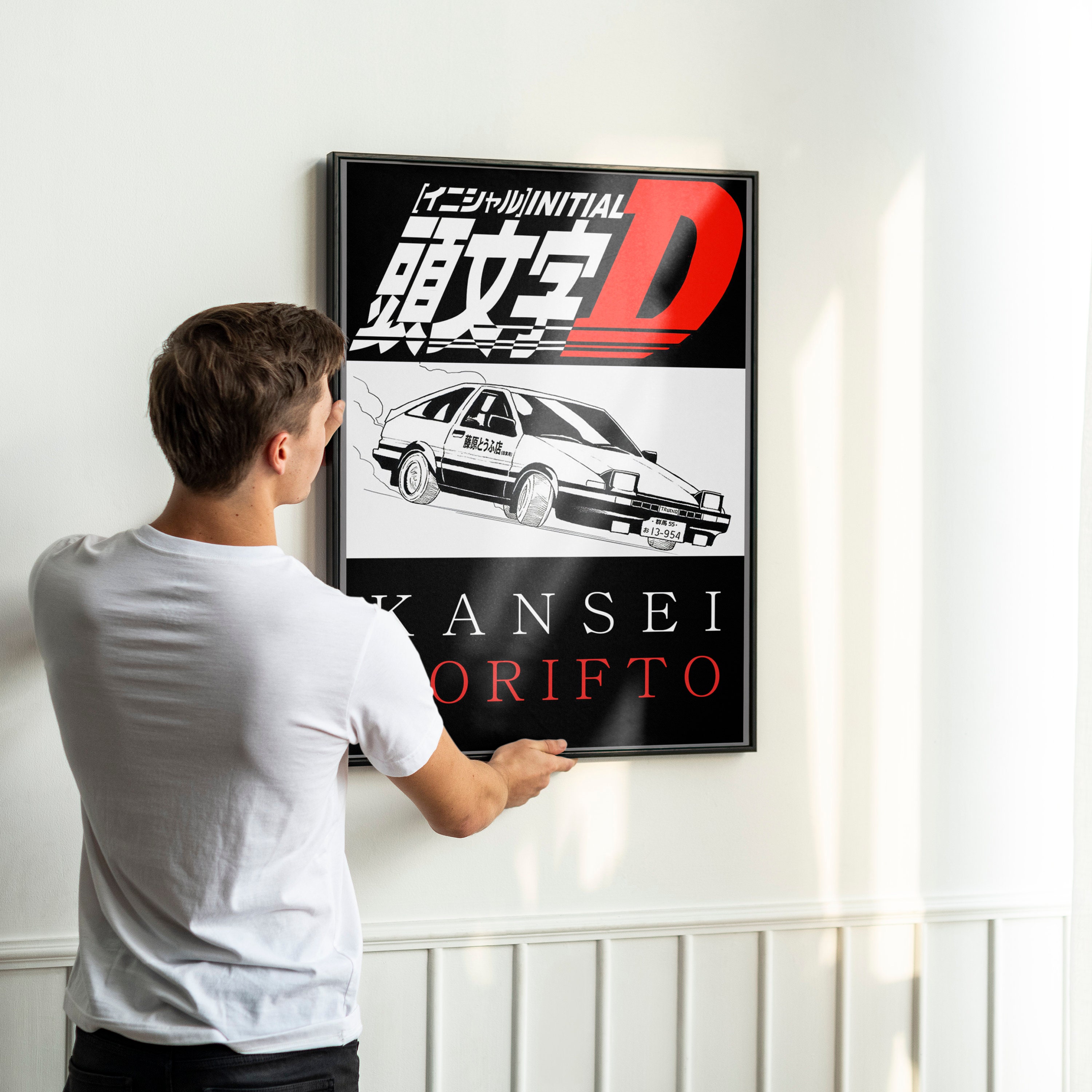 Initial D Poster Takumi Fujiwara Poster Prints Kansei Dorifto Anime ...