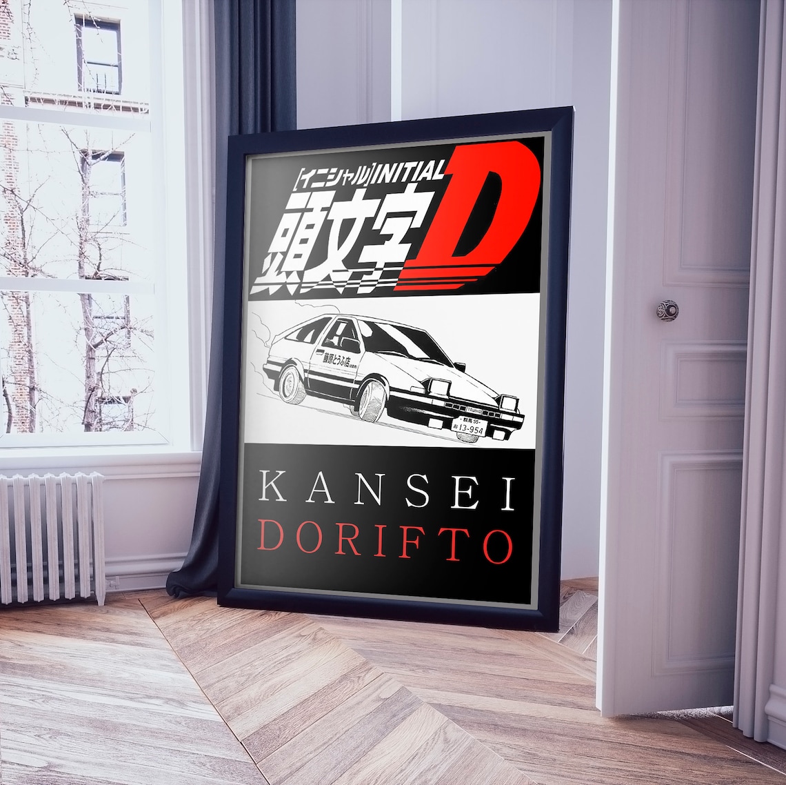 Initial D Poster Takumi Fujiwara Poster Prints Kansei Dorifto Anime ...