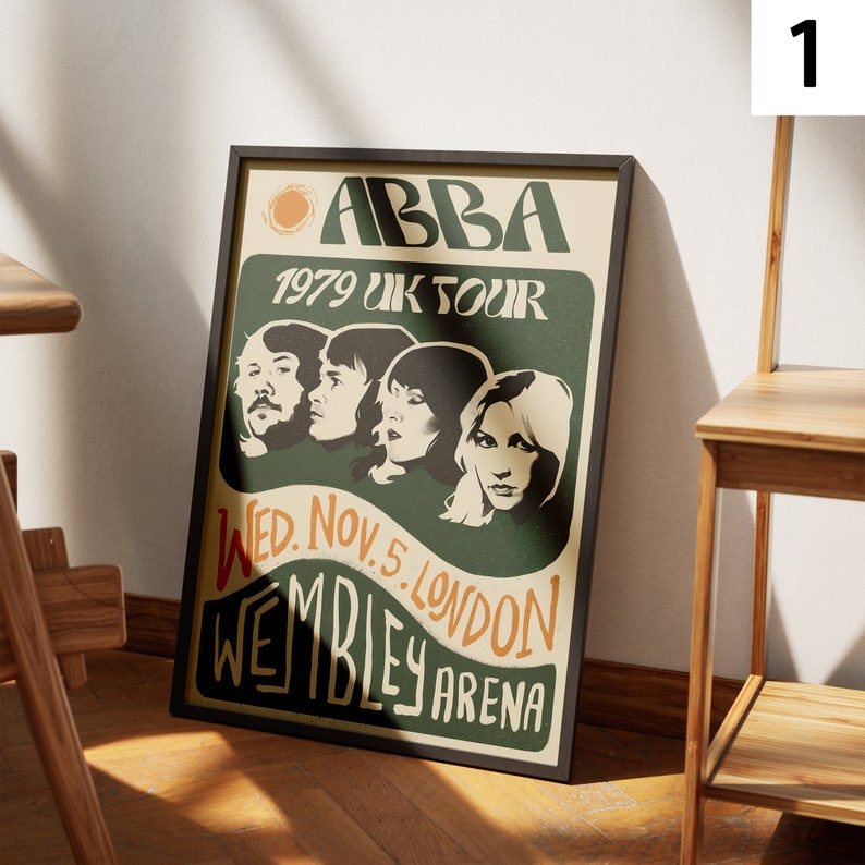 ABBA Band Poster, Poster Set of 2, ABBA Printable Art, Disco Music ...