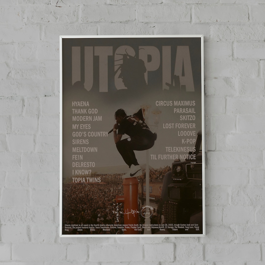 Travis Scott Utopia Poster, Travis Scott Posters, Utopia Poster, Travis ...
