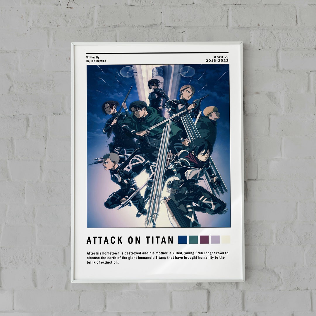 Attack on Titan Poster Anime Manga Poster, Minimalist Anime Poster ...