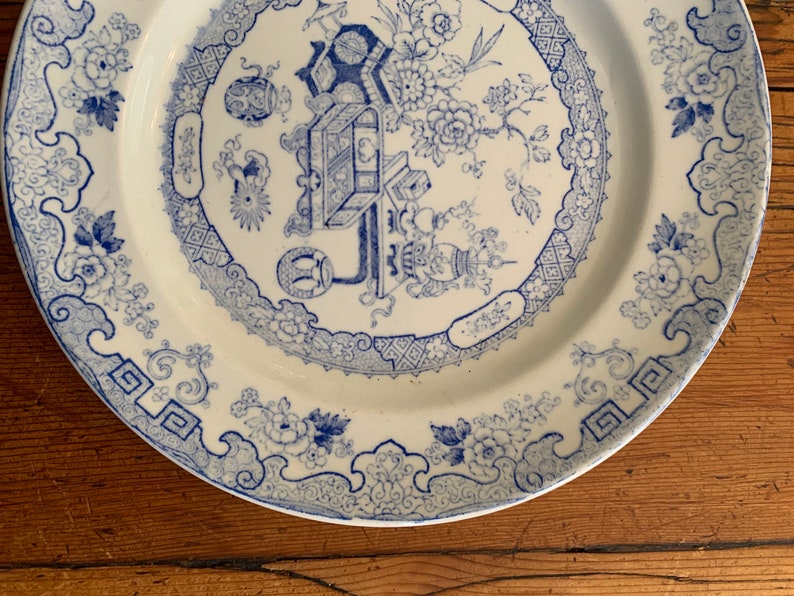 Vintage Oriental Design Flow Blue Plate in Great Condition - Etsy