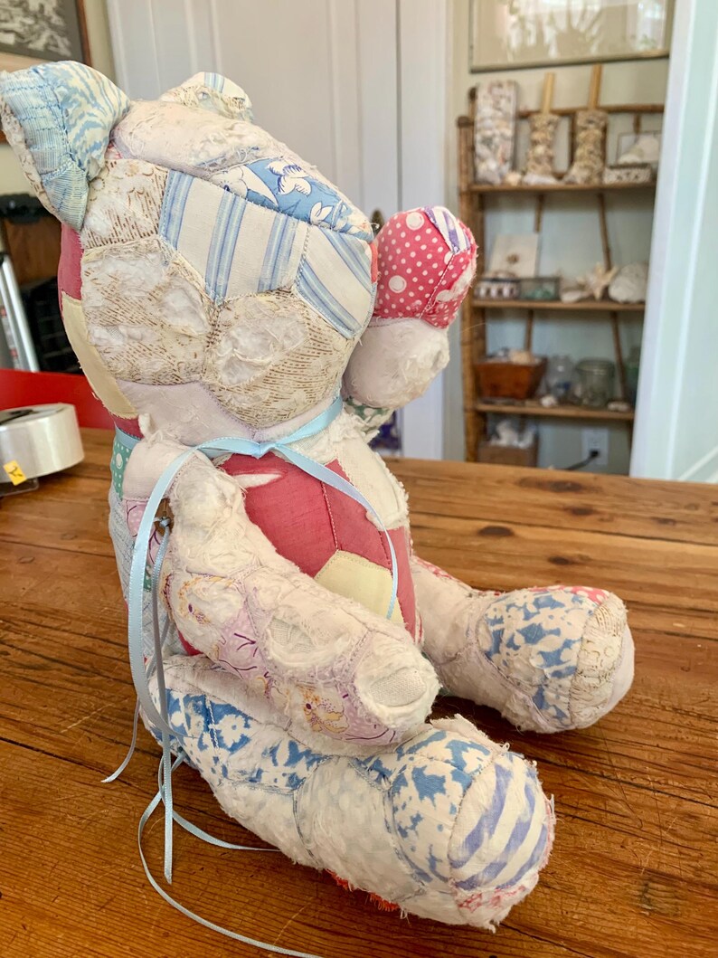 Vintage Patchwork Quilt Jointed Teddy Bear - Etsy