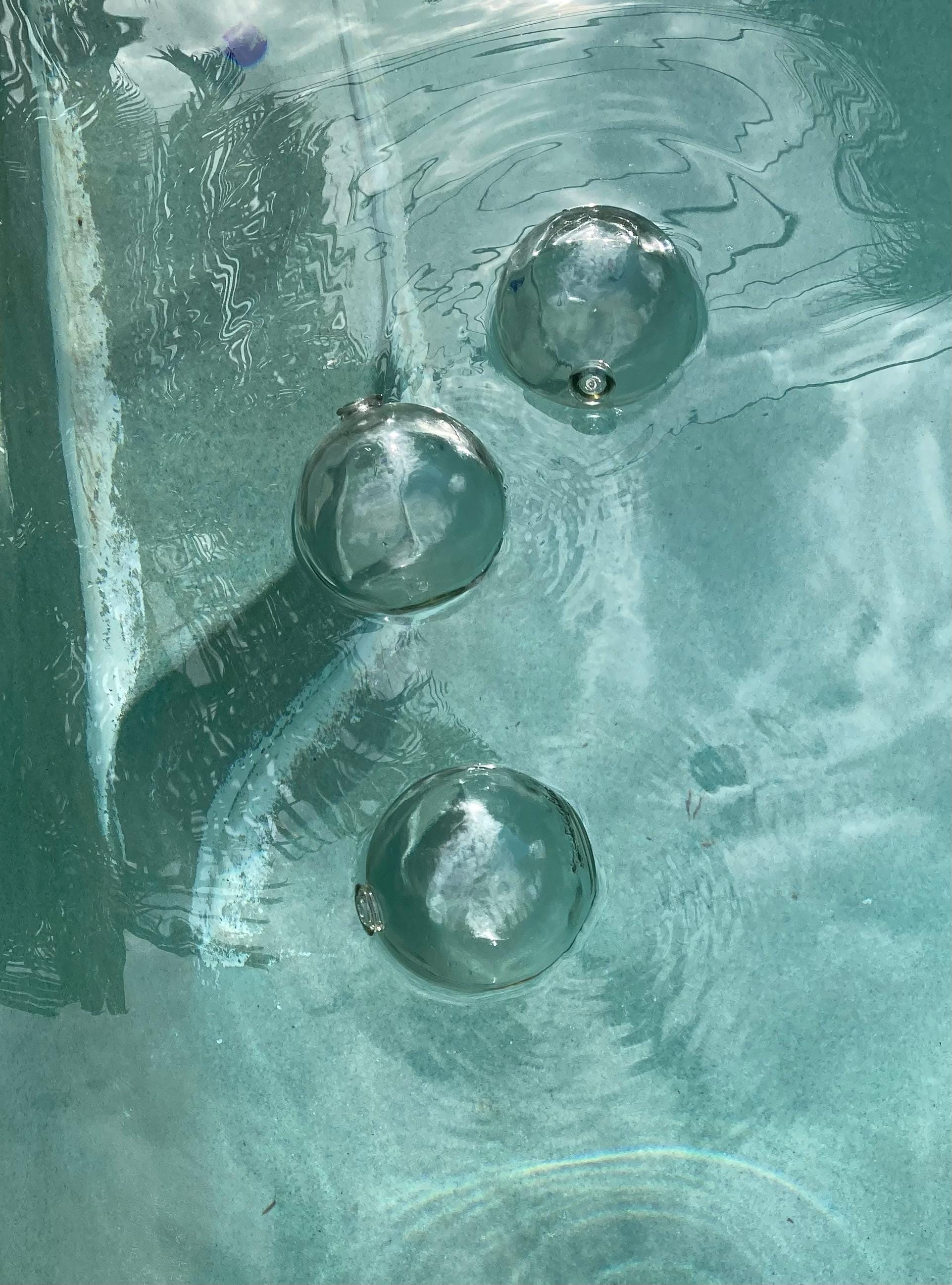 Set of 3 Vintage 51/2 Inch Clear Glass Fishing Floats. Northwestern ...