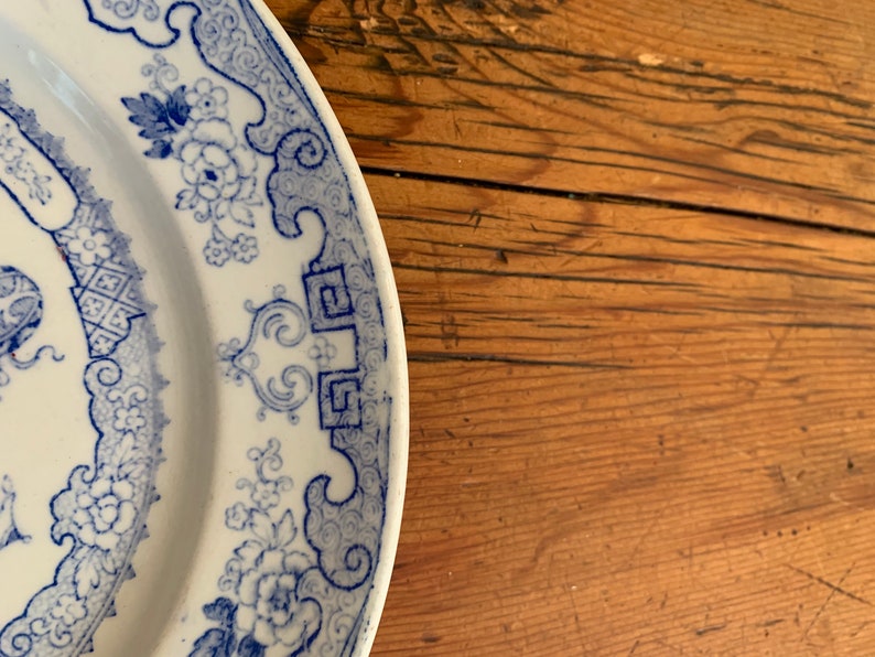 Vintage Oriental Design Flow Blue Plate in Great Condition - Etsy