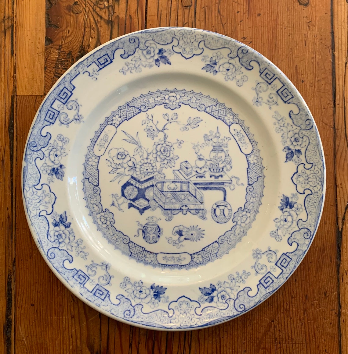 Vintage Oriental Design Flow Blue Plate in Great Condition - Etsy
