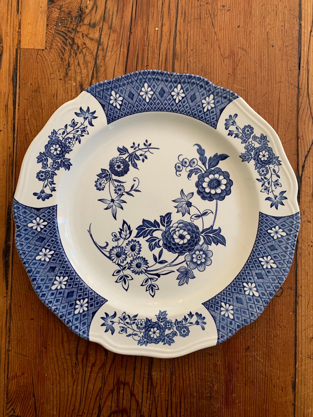 Vintage 50's Flow Blue and White Cathay Pattern Royal Staffordshire ...