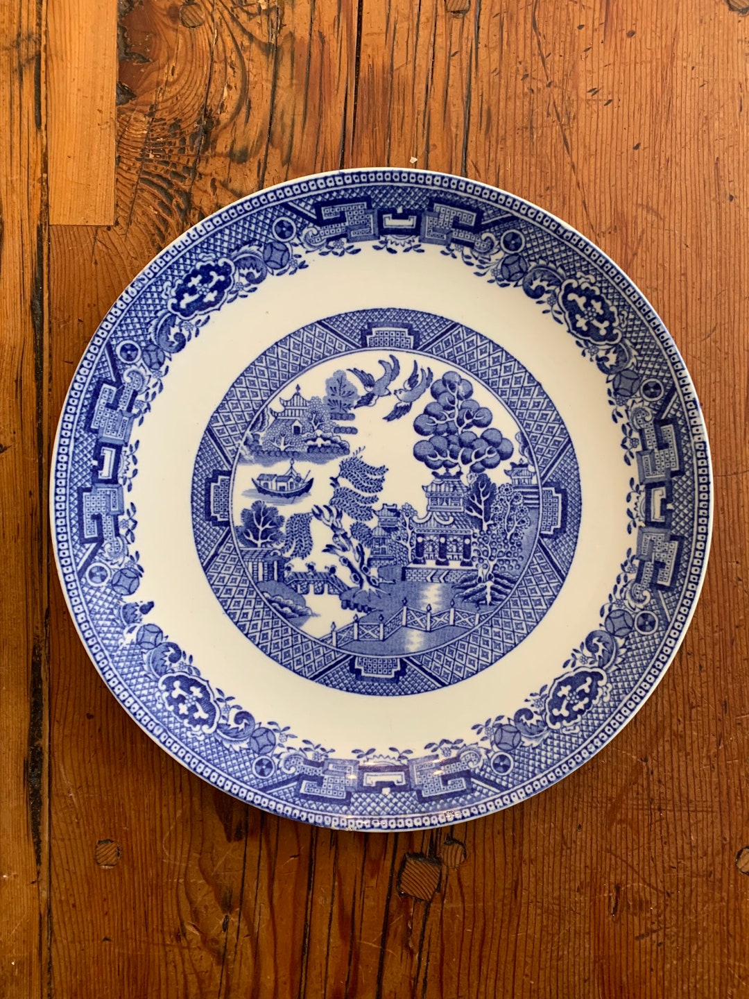 Vintage Blue Willow Serving Plate, Old Willow Pattern (9 Inch) - Etsy