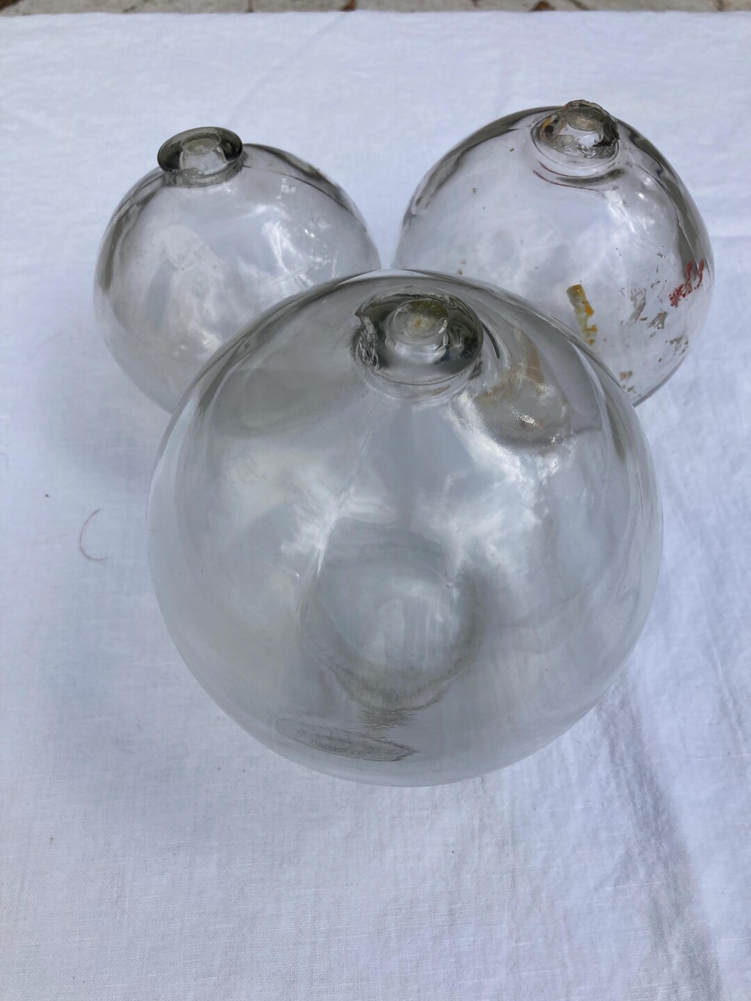 Set of 3 Vintage Clear Glass Fishing Floats - Etsy