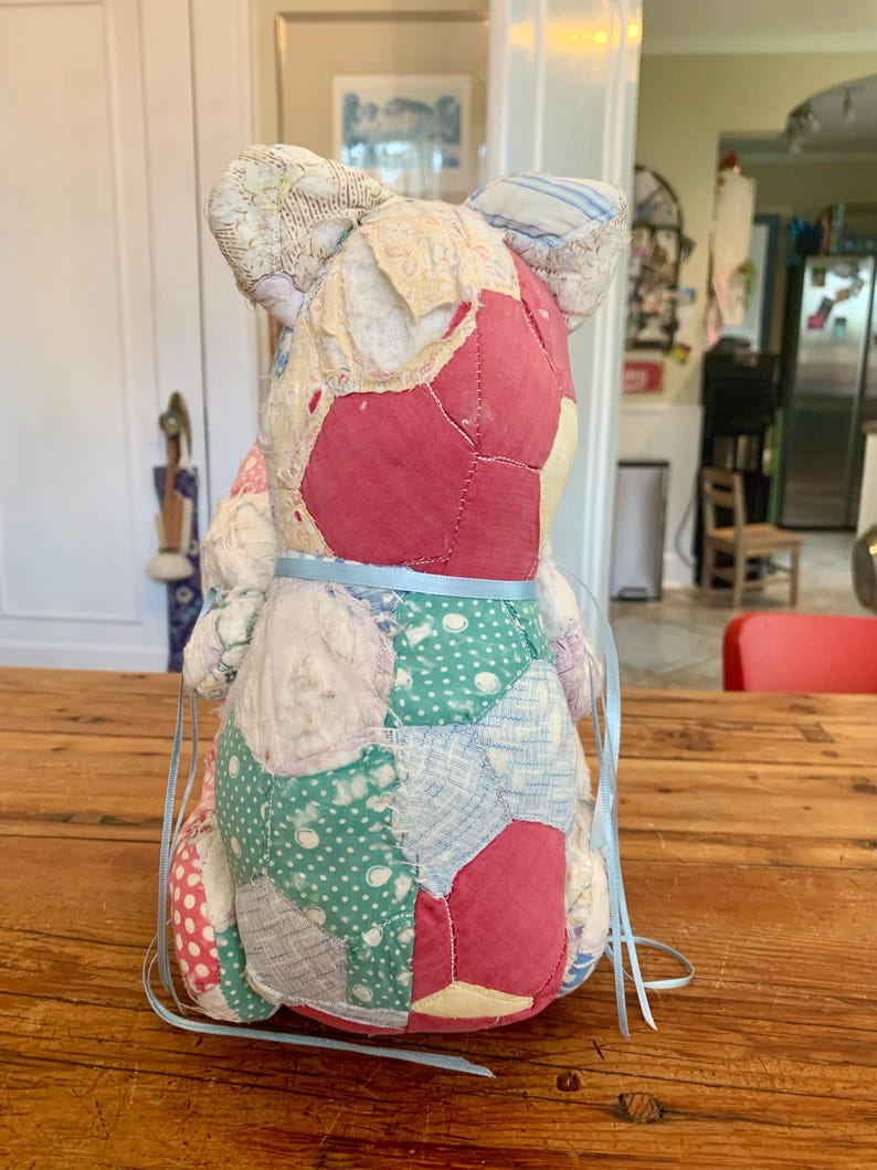 Vintage Patchwork Quilt Jointed Teddy Bear - Etsy