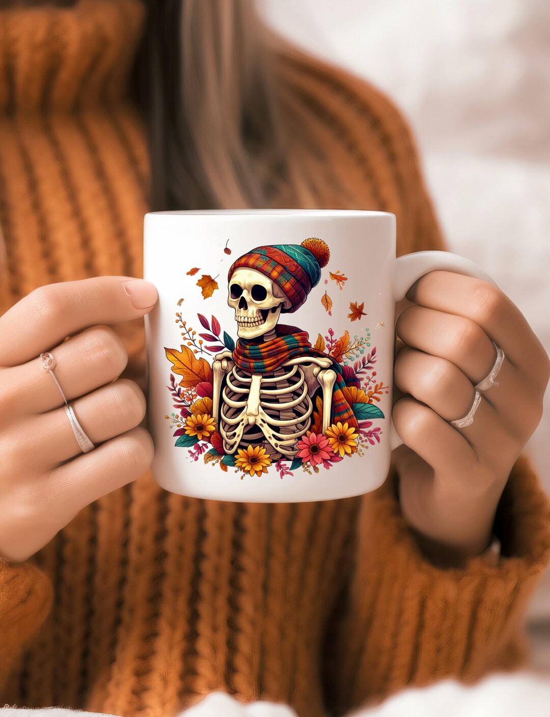 Halloween Skeleton Mug, Fall Skeleton Mug, Halloween Spooky Skeleton ...