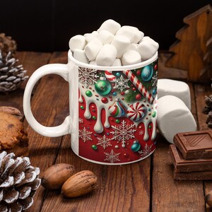 Cute Christmas Candy Cane Mug, Christmas Gingerbread Mug, Christmas ...
