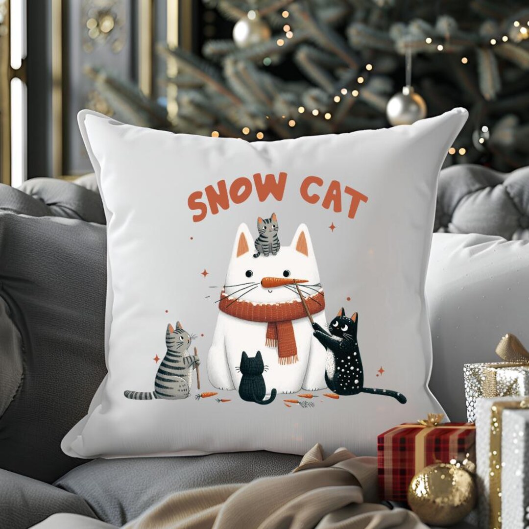 Cat Christmas Pillow