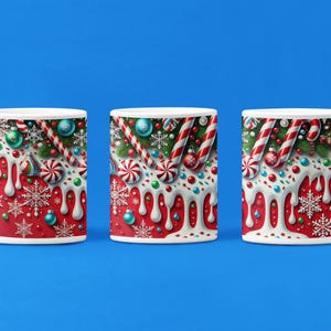 Cute Christmas Candy Cane Mug, Christmas Gingerbread Mug, Christmas ...