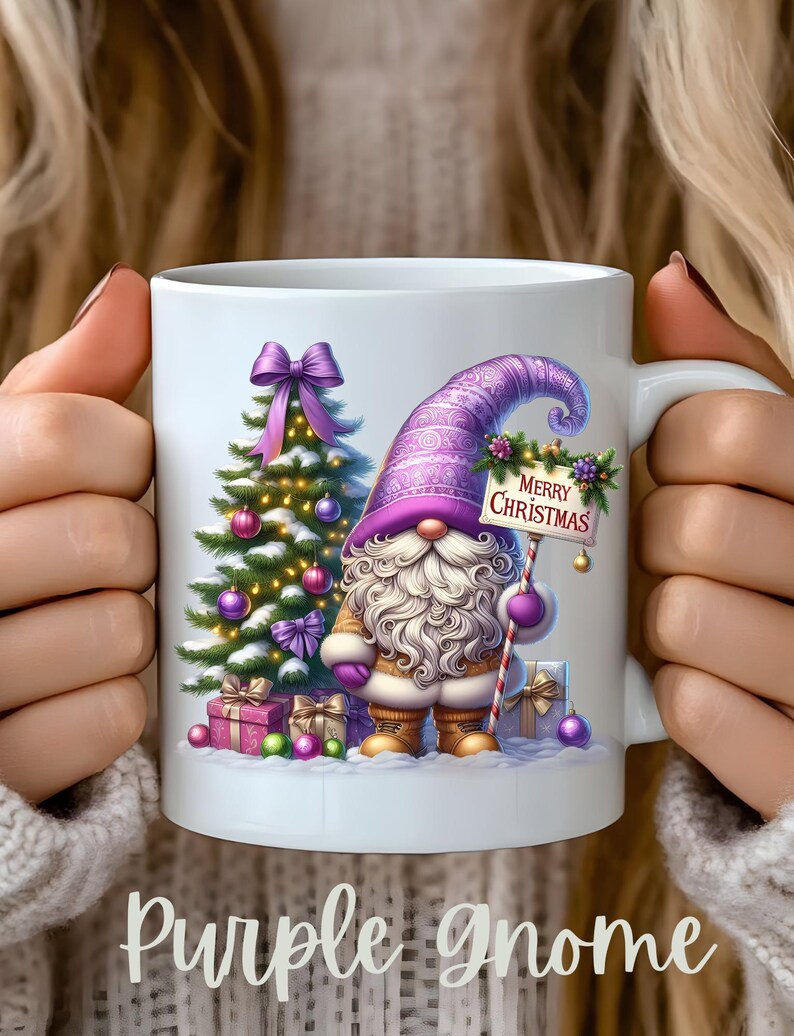 Christmas Gnome Holiday Mug, Cute Gnome Mug, Vintage Gnome, Christmas ...