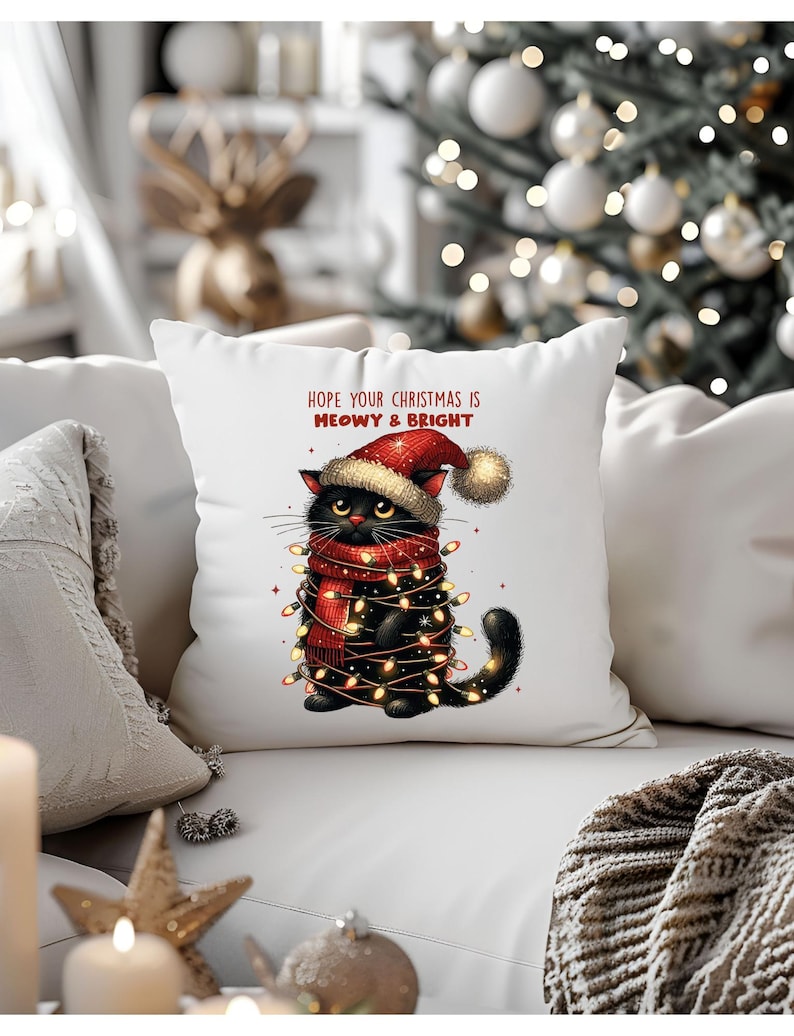 Christmas Cat Pillow