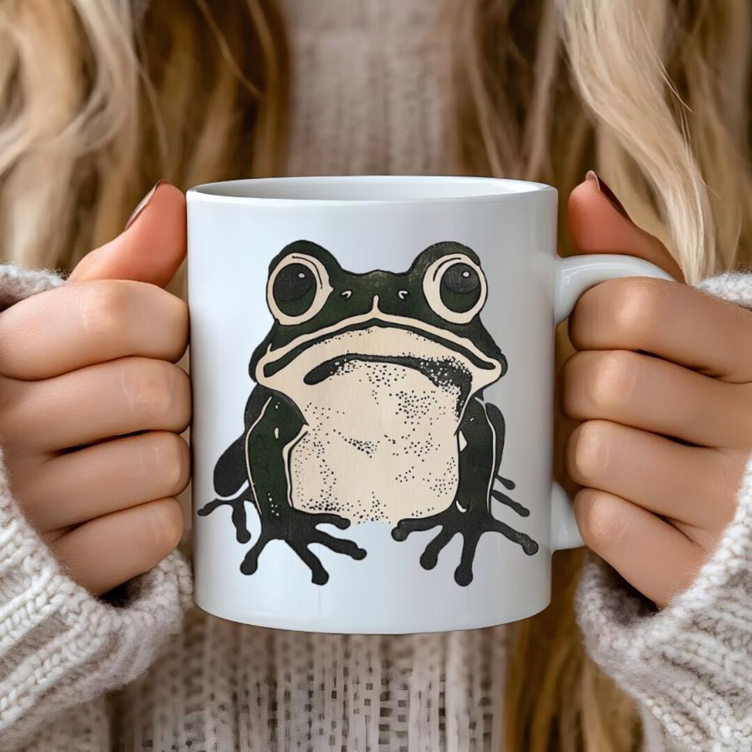 Frog Mug, Fun Animal Coffee Cup, Cute Amphibian Tea Mug, Adorable ...