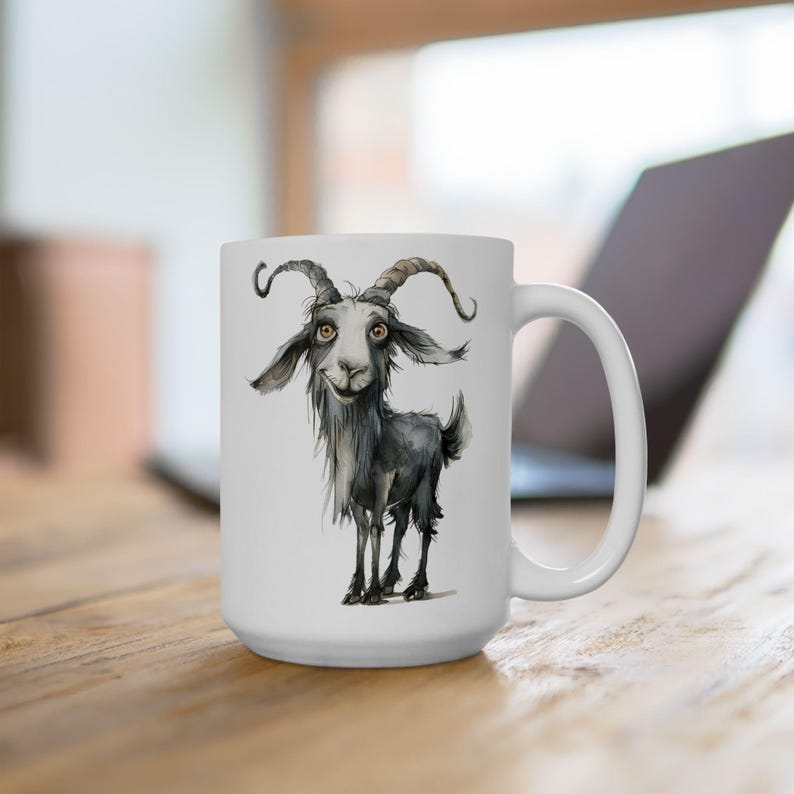 Cute Quirky Whimsical Goat Design, Goat Gift, Collectable Mug, Gift for ...