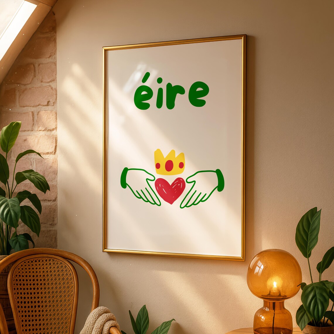 Éire Claddagh Print/irish Print/ Trendy Wall Art/funky Print/ Ireland ...