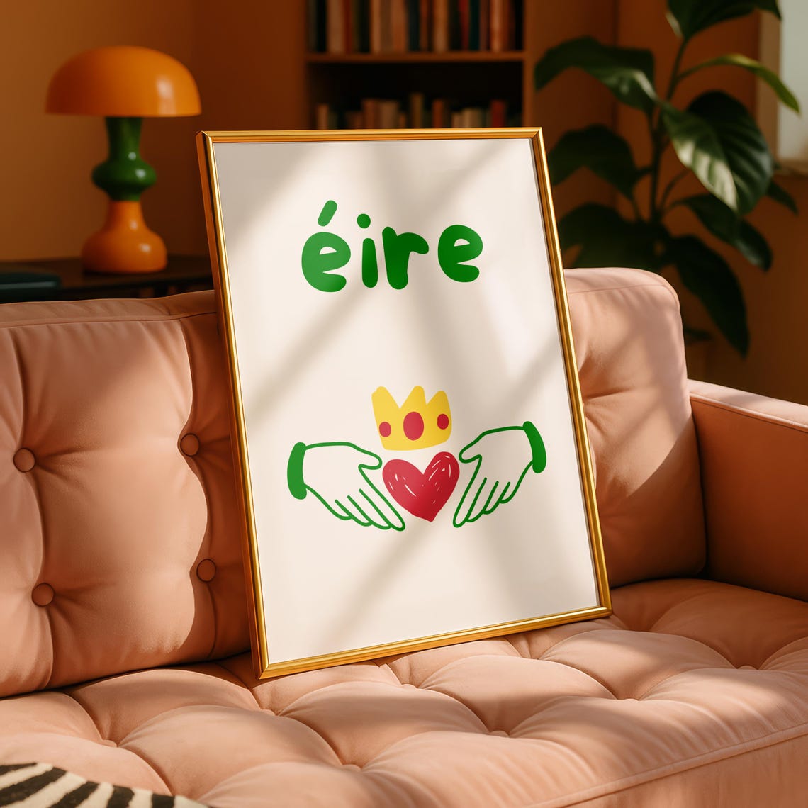 Éire Claddagh Print/irish Print/ Trendy Wall Art/funky Print/ Ireland ...