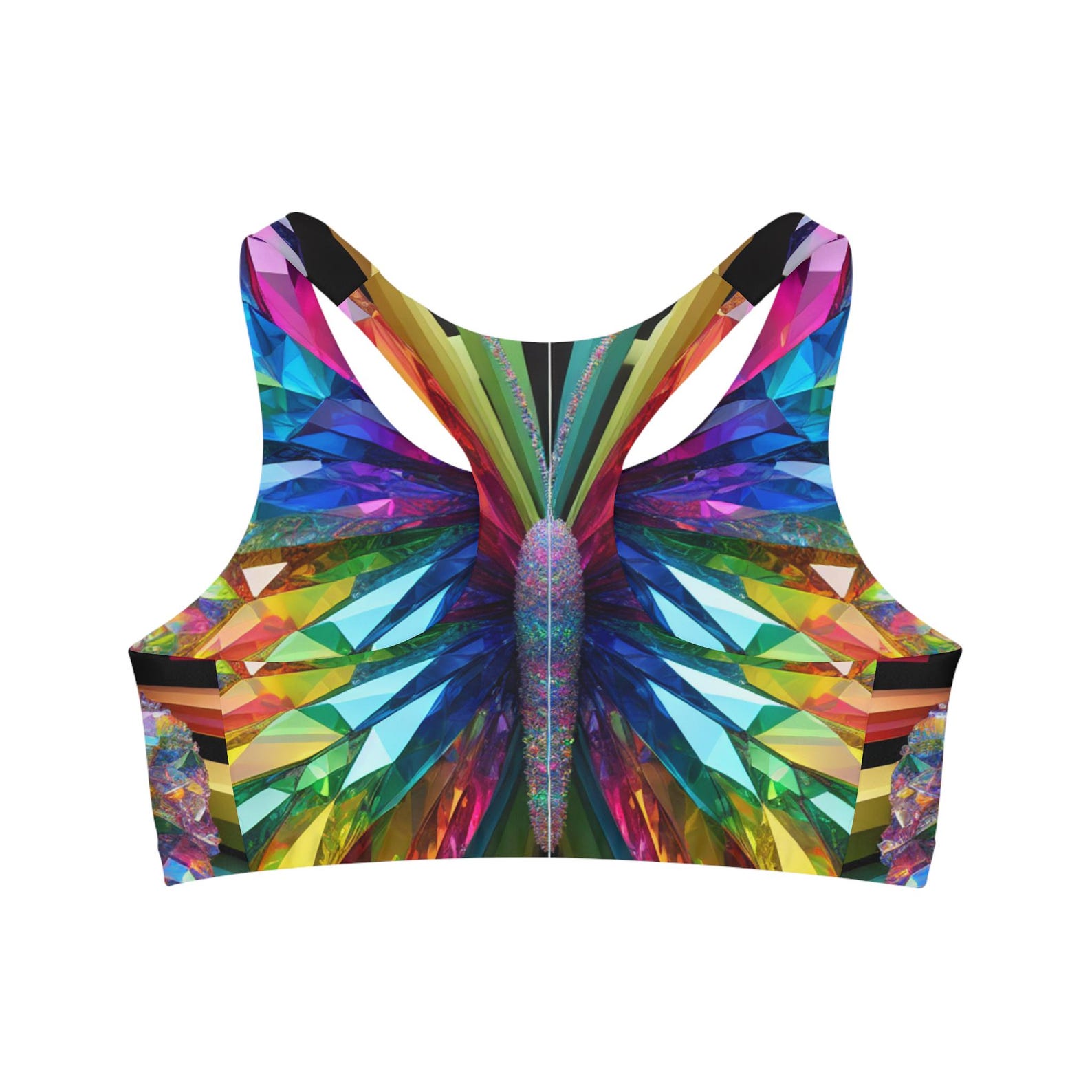 Butterfly Seamless Sports Bra, Unique Stylish Workout Top, Yoga ...
