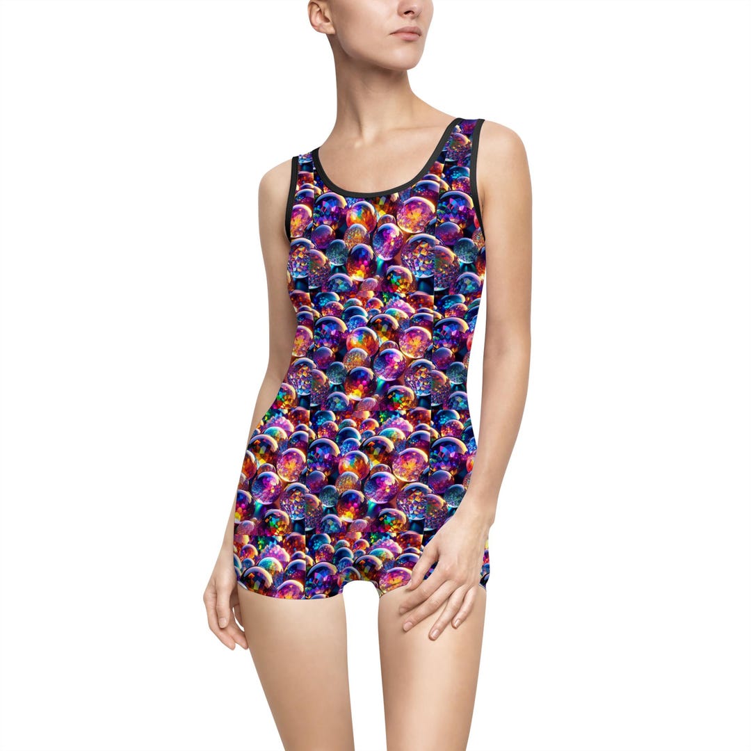 Vintage Swimsuit, Exotic Crystal Design, Boho One Piece, Retro Swimwear ...
