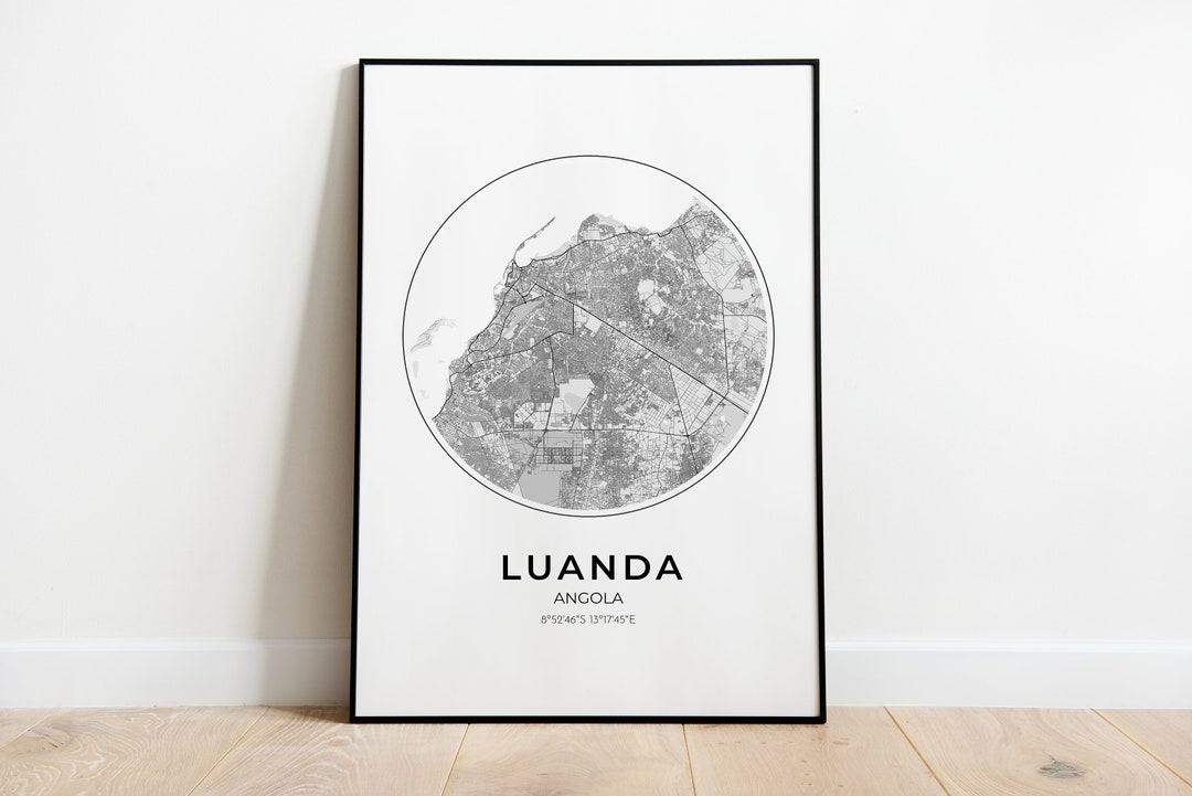 Luanda Map Poster, Luanda Map Print, Luanda City Map Print, Luanda Gift ...