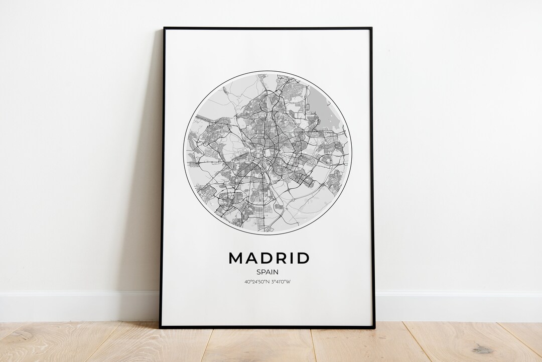 Madrid Map Poster, Madrid Map Print, Madrid City Map Print, Madrid Gift ...