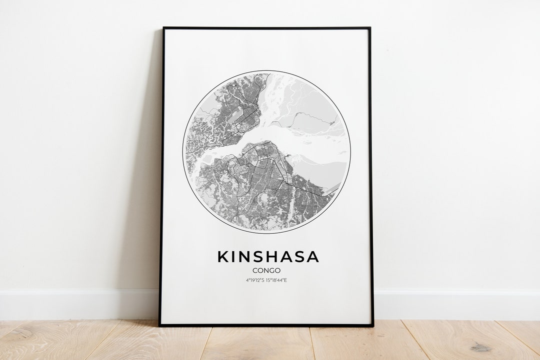 Kinshasa Map Poster, Kinshasa Map Print, Kinshasa City Map Print ...