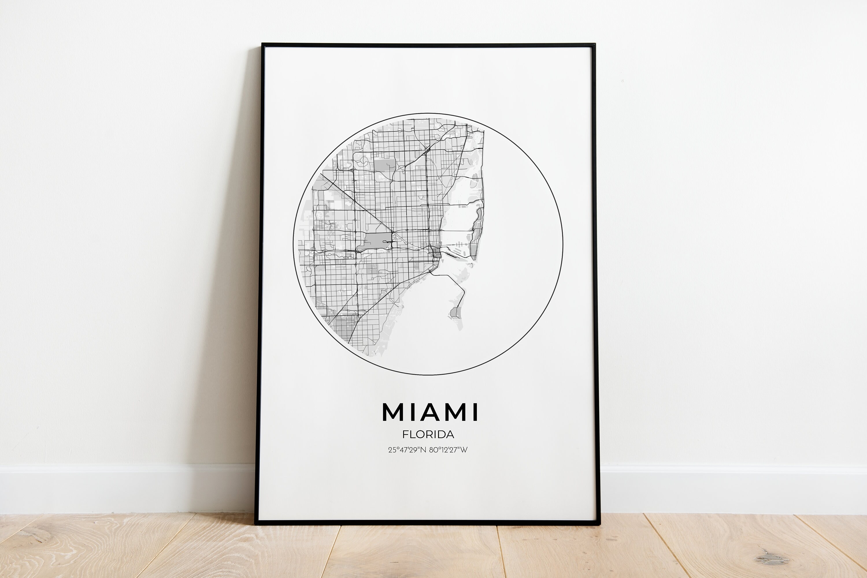 Miami Map Poster, Miami Map Print, Miami City Map Print, Miami Gift ...