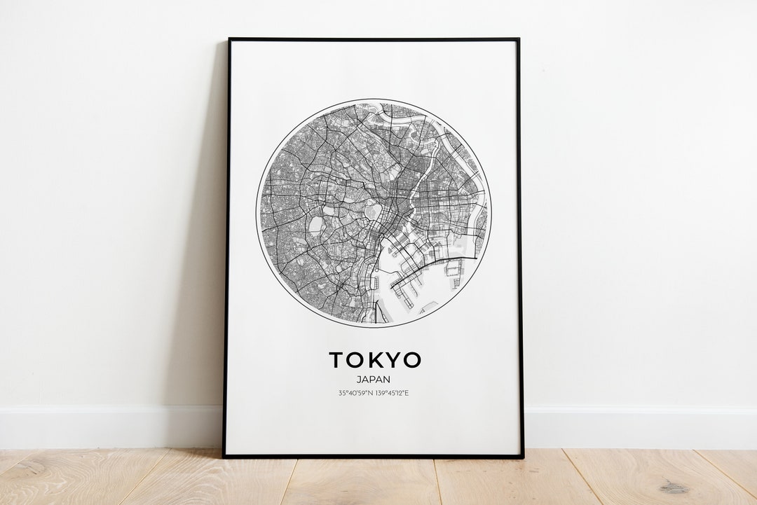 Tokyo Map Poster, Tokyo Map Print, Tokyo City Map Print, Tokyo Gift ...