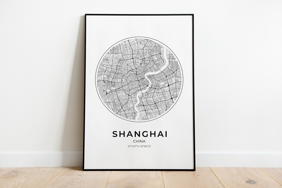 Shanghai Map Poster, Shanghai Map Print, Shanghai City Map Print ...