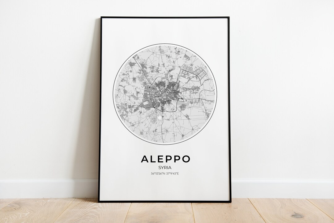Aleppo Map Poster, Aleppo Map Print, Aleppo City Map Print, Aleppo Gift ...