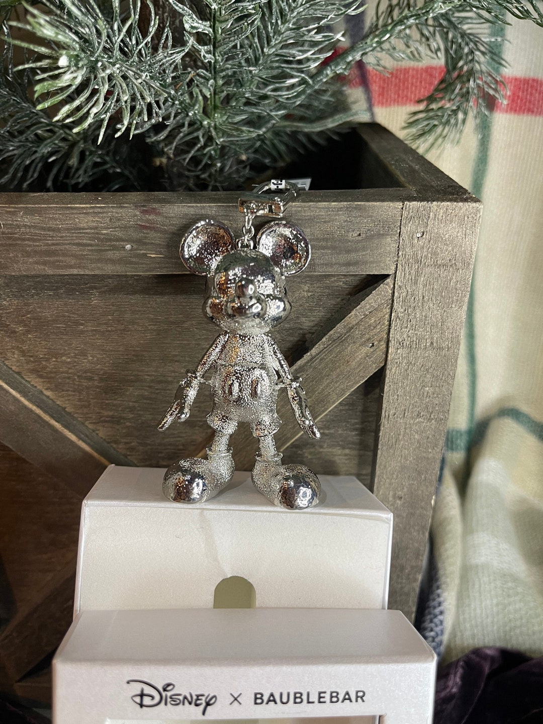 BAUBLEBAR DISNEY Mickey Mouse Silver Bag Charm This Textured Baublebar ...