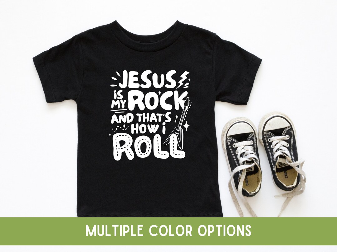 Christian Toddler Boys Shirt | Jesus is My Rock Thats How I Roll Tee ...
