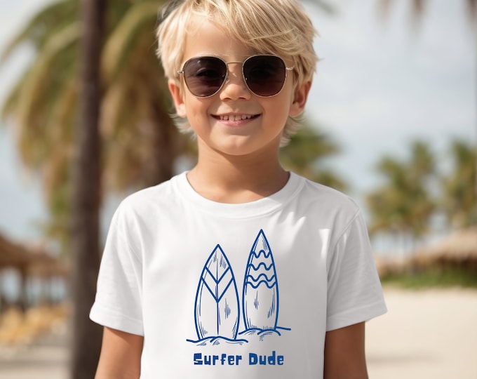 Little Surfer Dude Tshirt , Kids Summer Shirt , Kids Beach , Kids Ocean ...