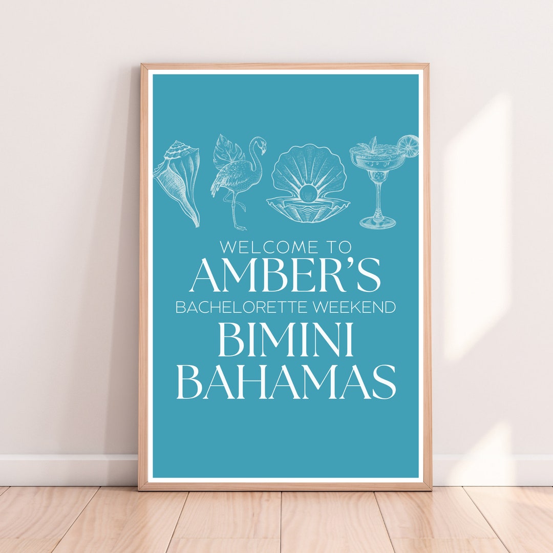 Bimini Bachelorette Welcome Sign Template, Editable Bach Weekend ...
