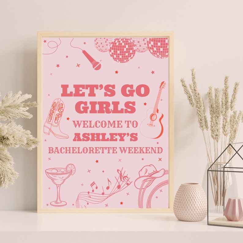 Editable Bachelorette Party Welcome Sign Template, Nashville ...