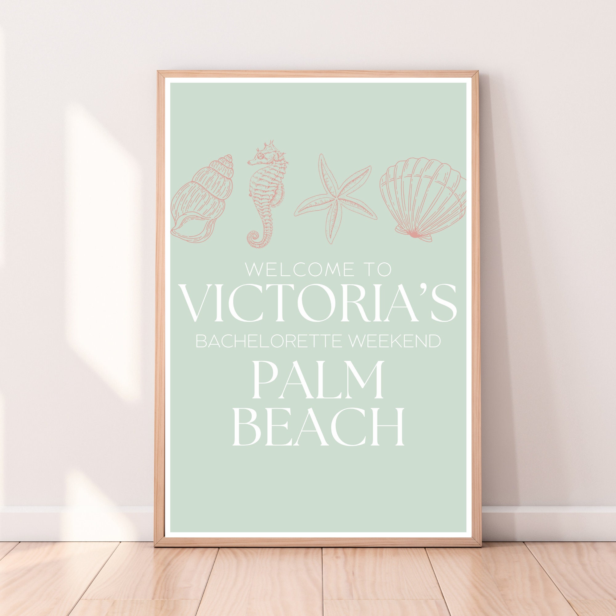 Palm Beach Bachelorette Welcome Sign Template, Editable Bach Weekend ...